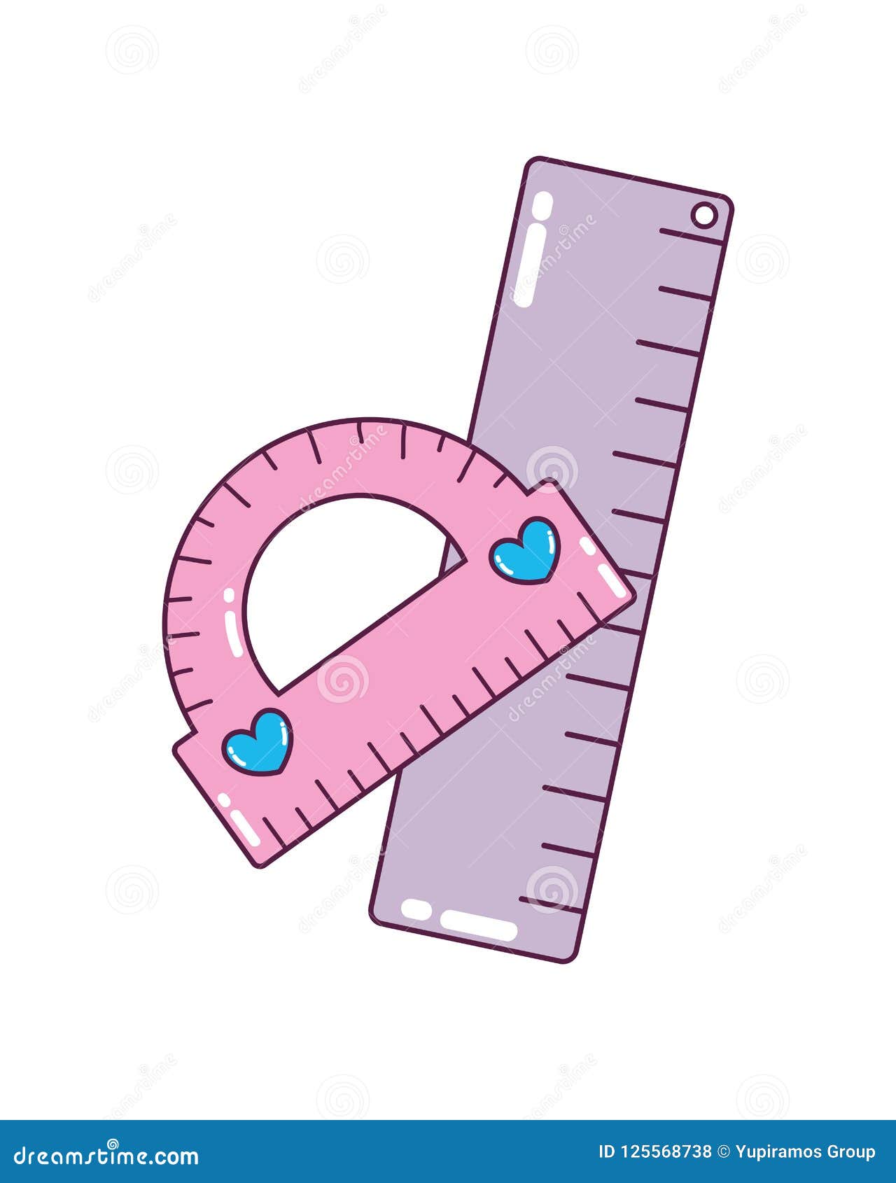 Protactor and Ruler School Utensils Style Stock Vector - Illustration ...