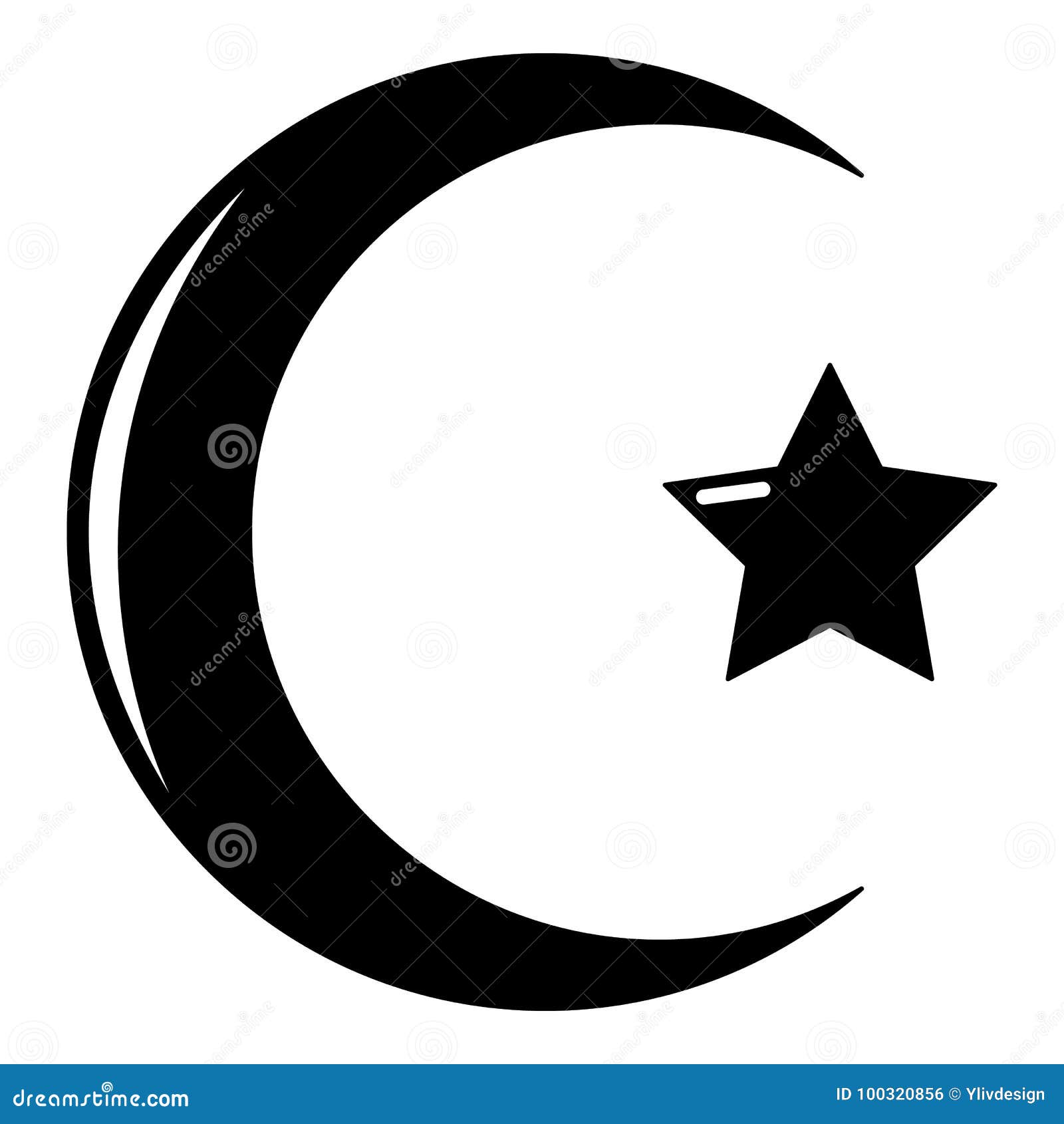 Protagonice El Icono Creciente Del Islam Del Símbolo, Estilo Simple ...