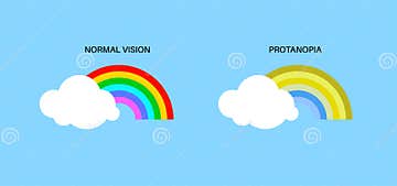 Protanopia and Normal Vision Stock Vector - Illustration of defective ...