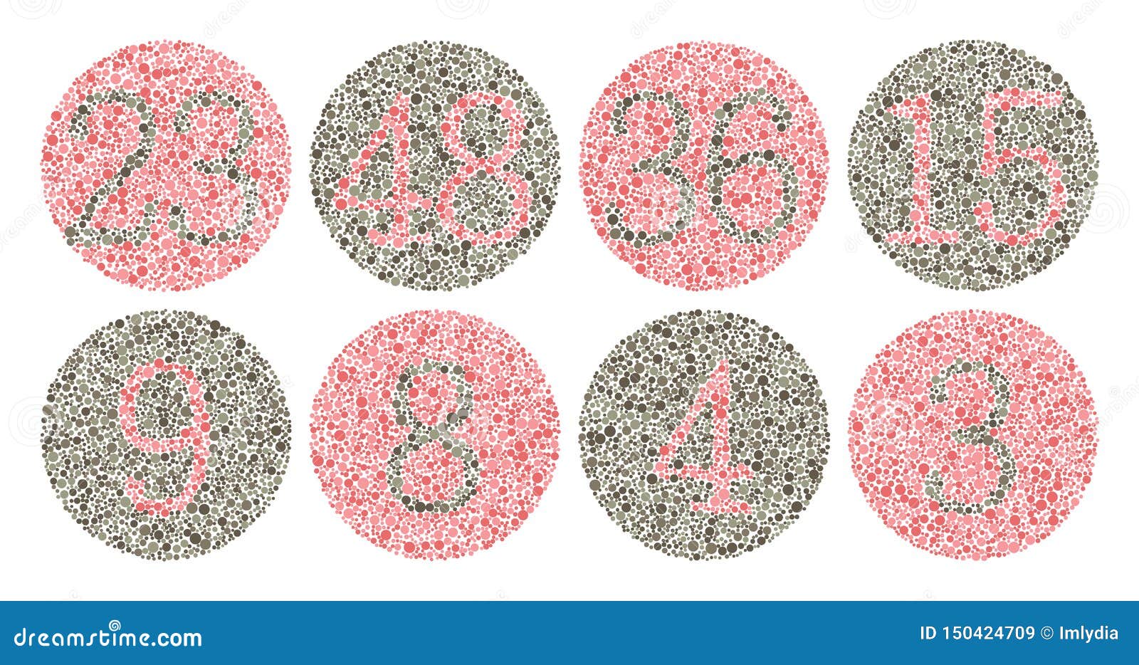 Protanopia Red Color Blindness Daltonism Ishihara Test Number Stock ...