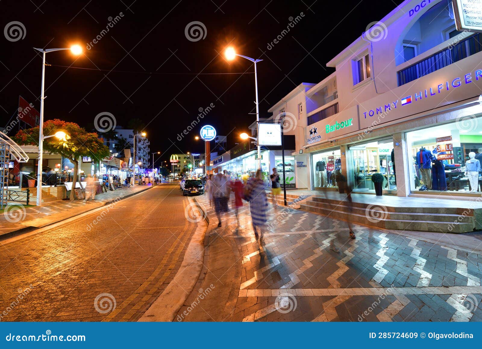 Protaras, Cyprus - Oct 6. 2019. the General View of Protara Street at ...