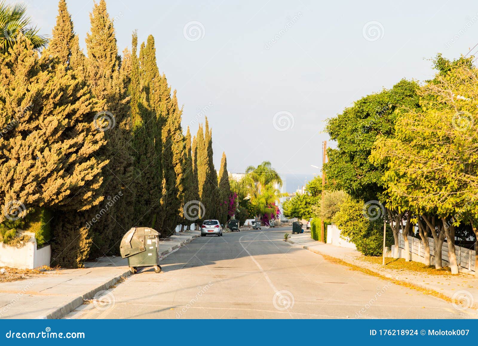 Protaras. Street with Villas and Cottages in Protaras on Cyprus ...