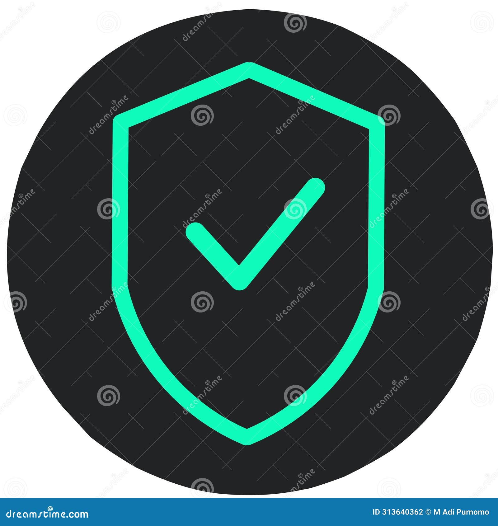 Protect with Check Mark Icon Stock Illustration Stock Vector ...
