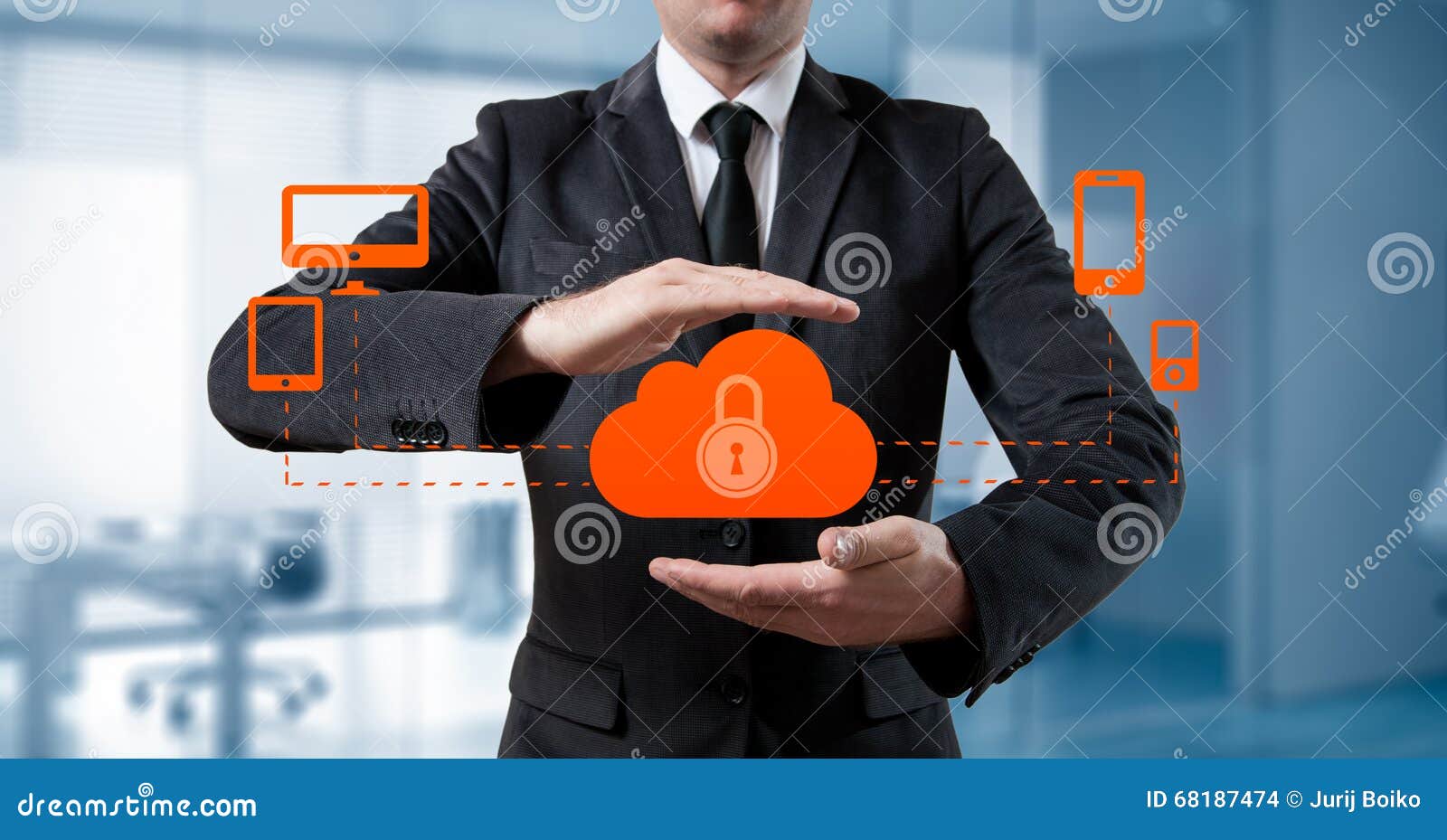 Protect Cloud Information Data Concept. Security and Safety of Cloud ...