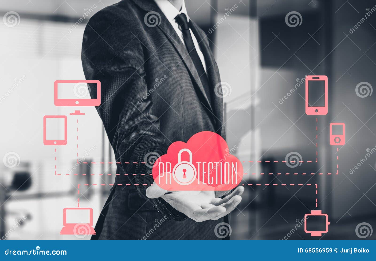 Protect Cloud Information Data Concept. Security and Safety of Cloud ...