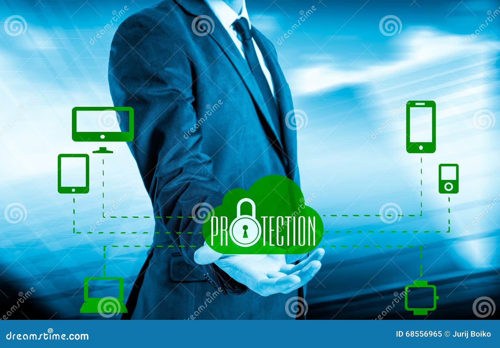 Protect Cloud Information Data Concept. Security and Safety of Cloud ...