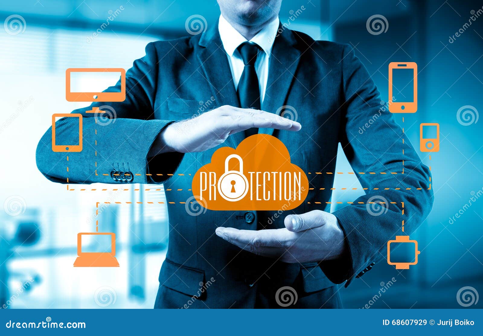 Protect Cloud Information Data Concept. Security and Safety of Cloud ...