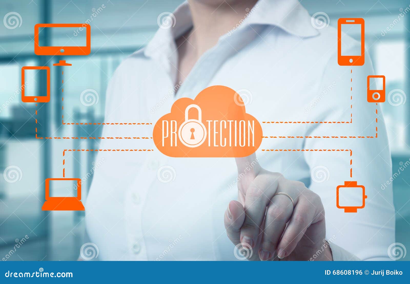 Protect Cloud Information Data Concept. Security and Safety of Cloud ...
