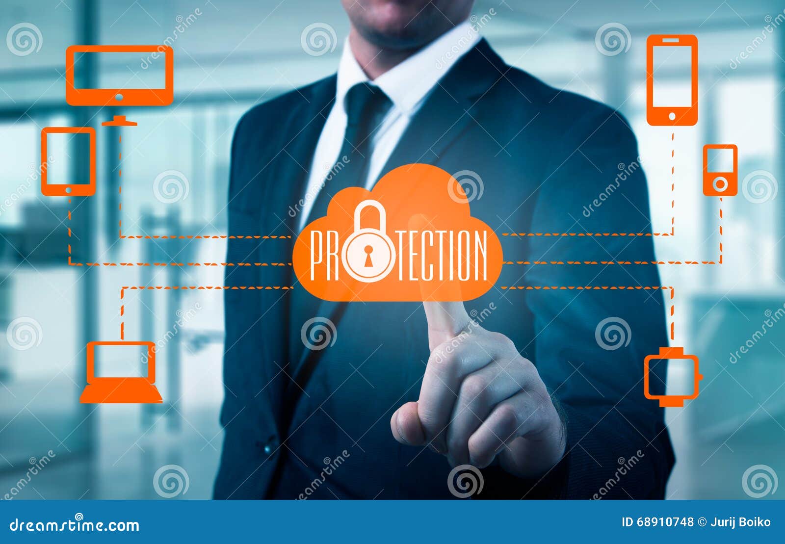 Protect Cloud Information Data Concept. Security and Safety of Cloud ...