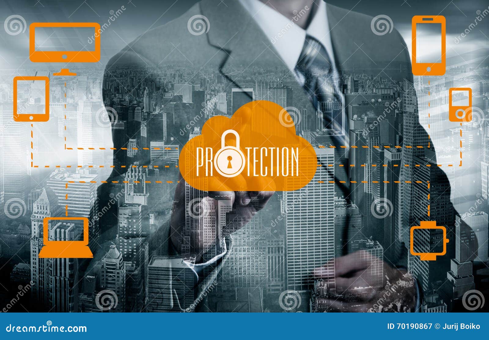 Protect Cloud Information Data Concept. Security and Safety of Cloud ...