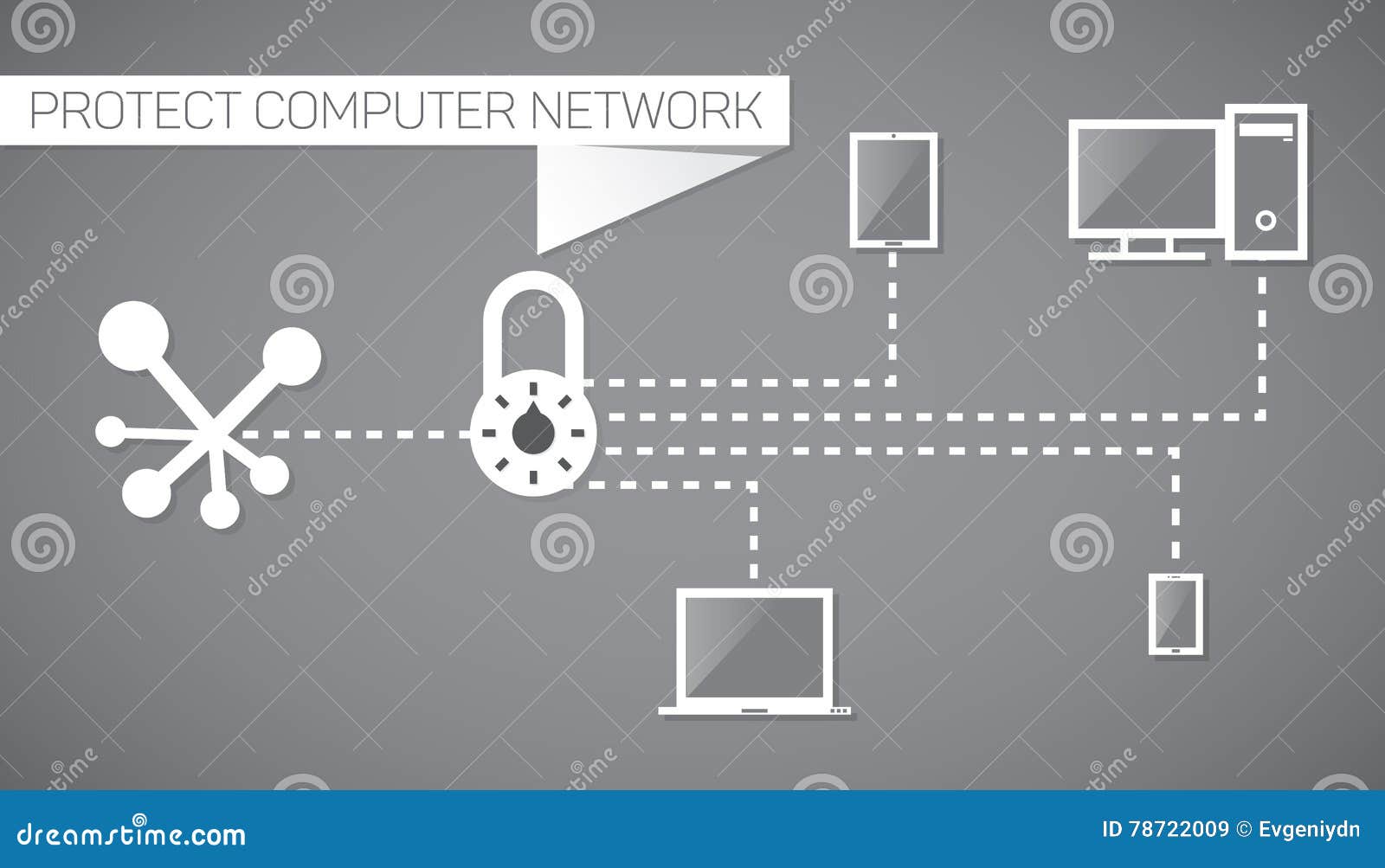 Protect computer network. stock illustration. Illustration of computer ...