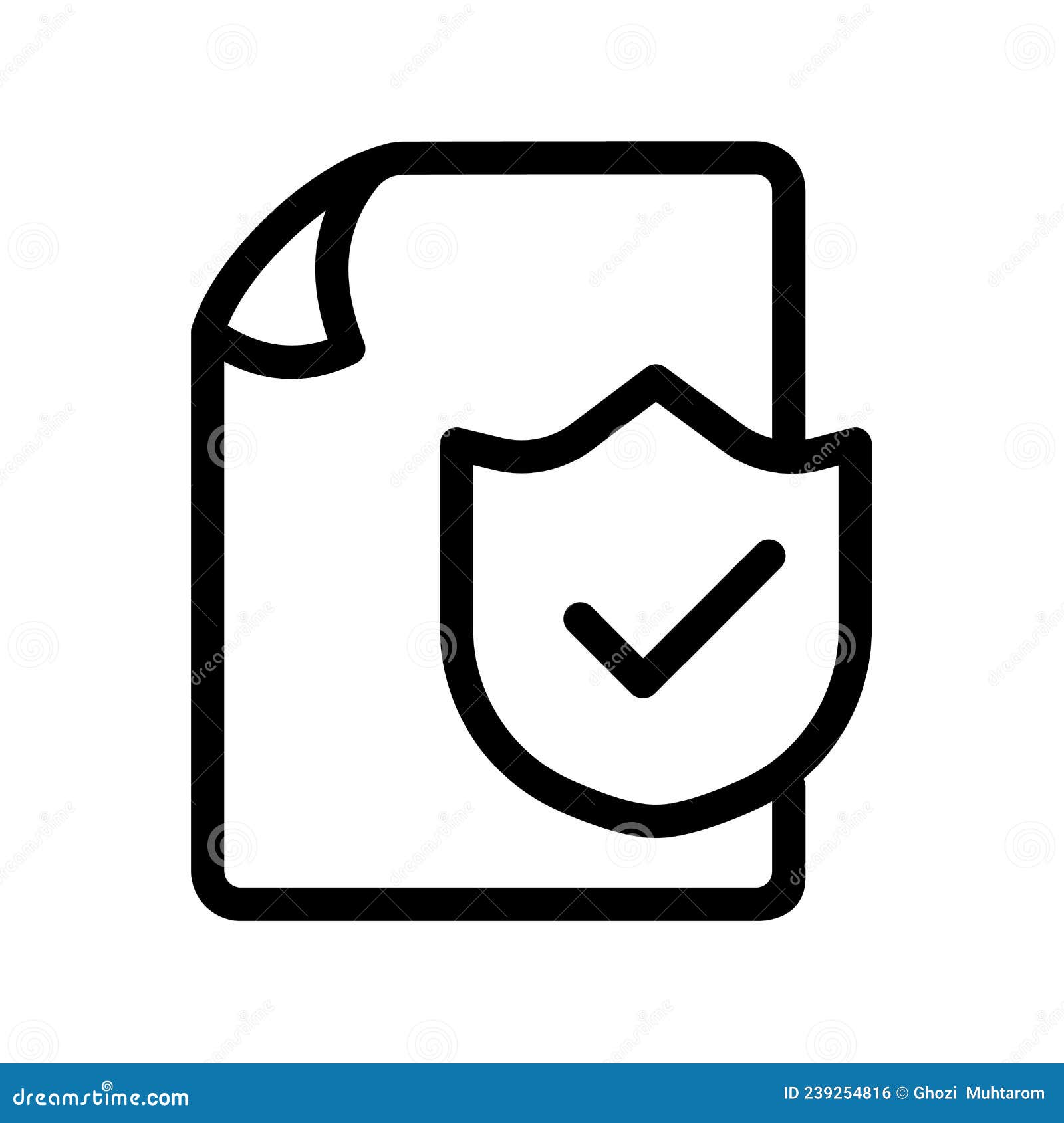 Protect Document File Paper Page Shield Secure Single Isolated Icon ...