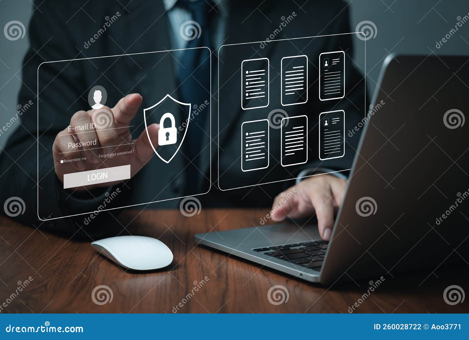 Protect Document Information Security Privacy File in Laptop Virtual ...