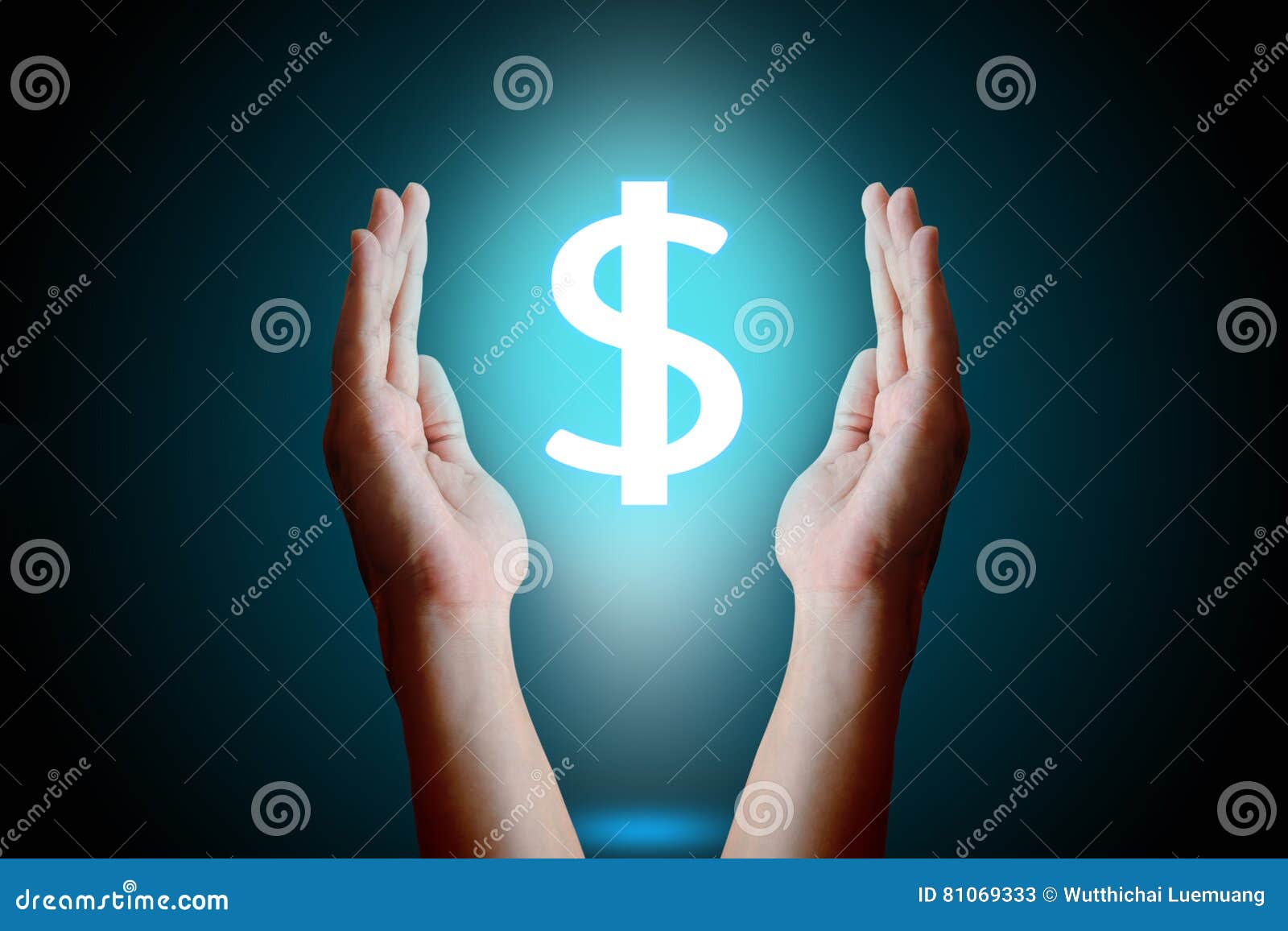 Protect Dollar Symbol Concept. Hands Protecting Drawn Dollar Sign Stock ...