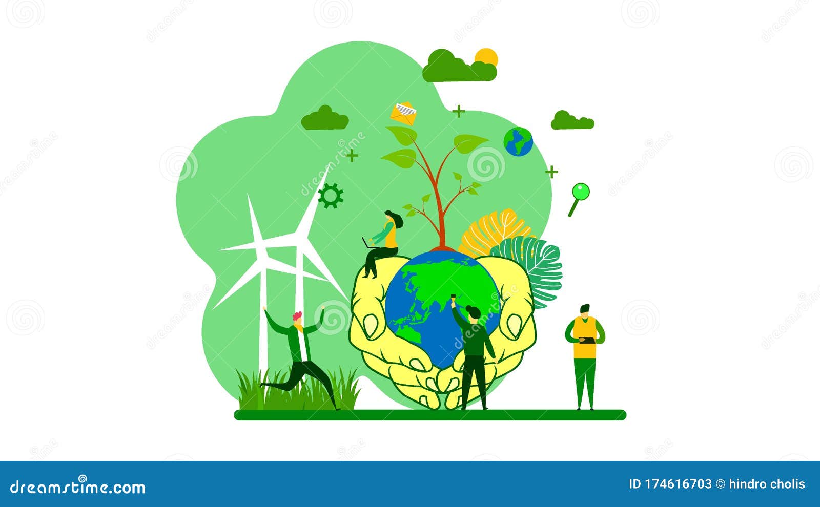 Protect The Earth. Illustrations Of Hands Grasping The Earth Cartoon ...