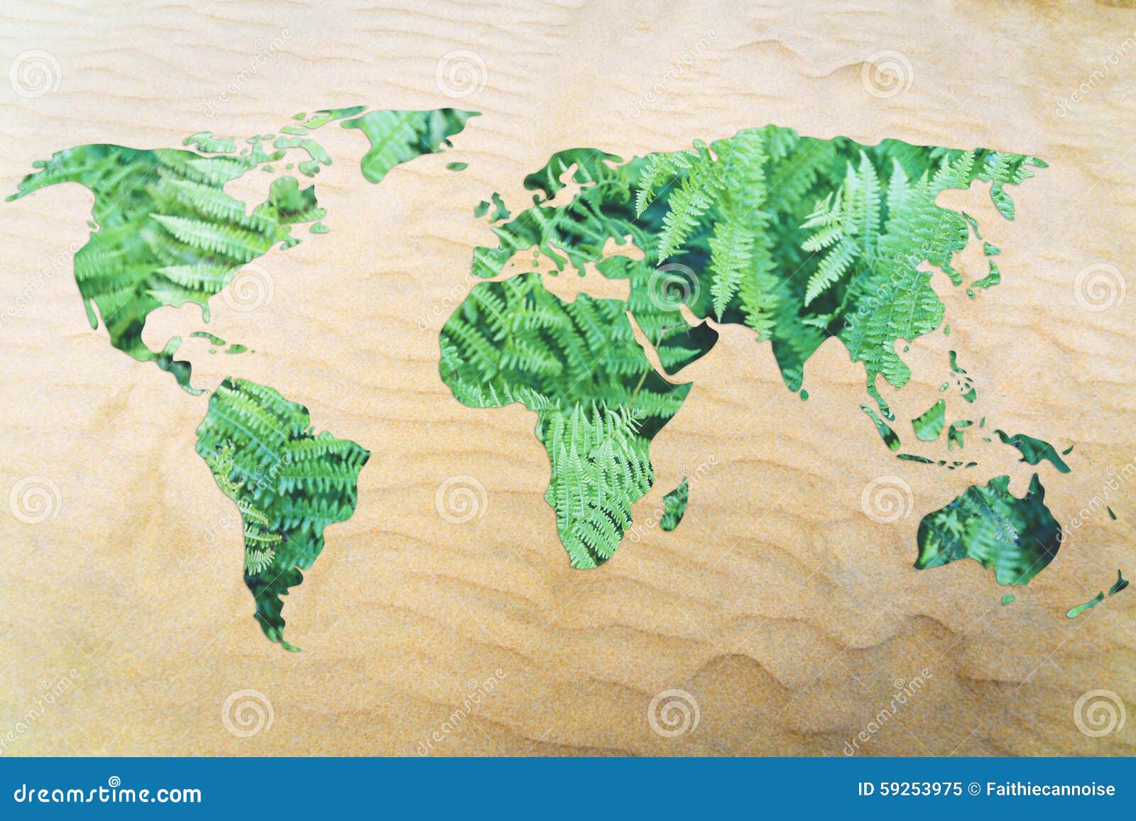 Protect the Environment from Desertification: World Map with Lea Stock ...