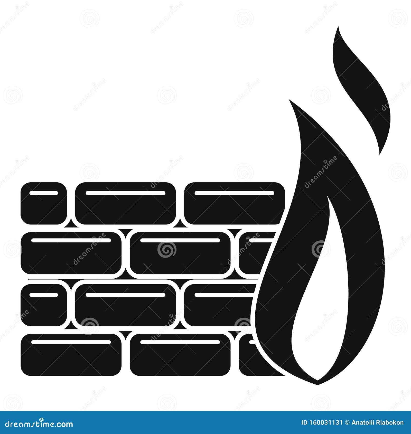 Protect Firewall Icon, Simple Style Stock Vector - Illustration of ...