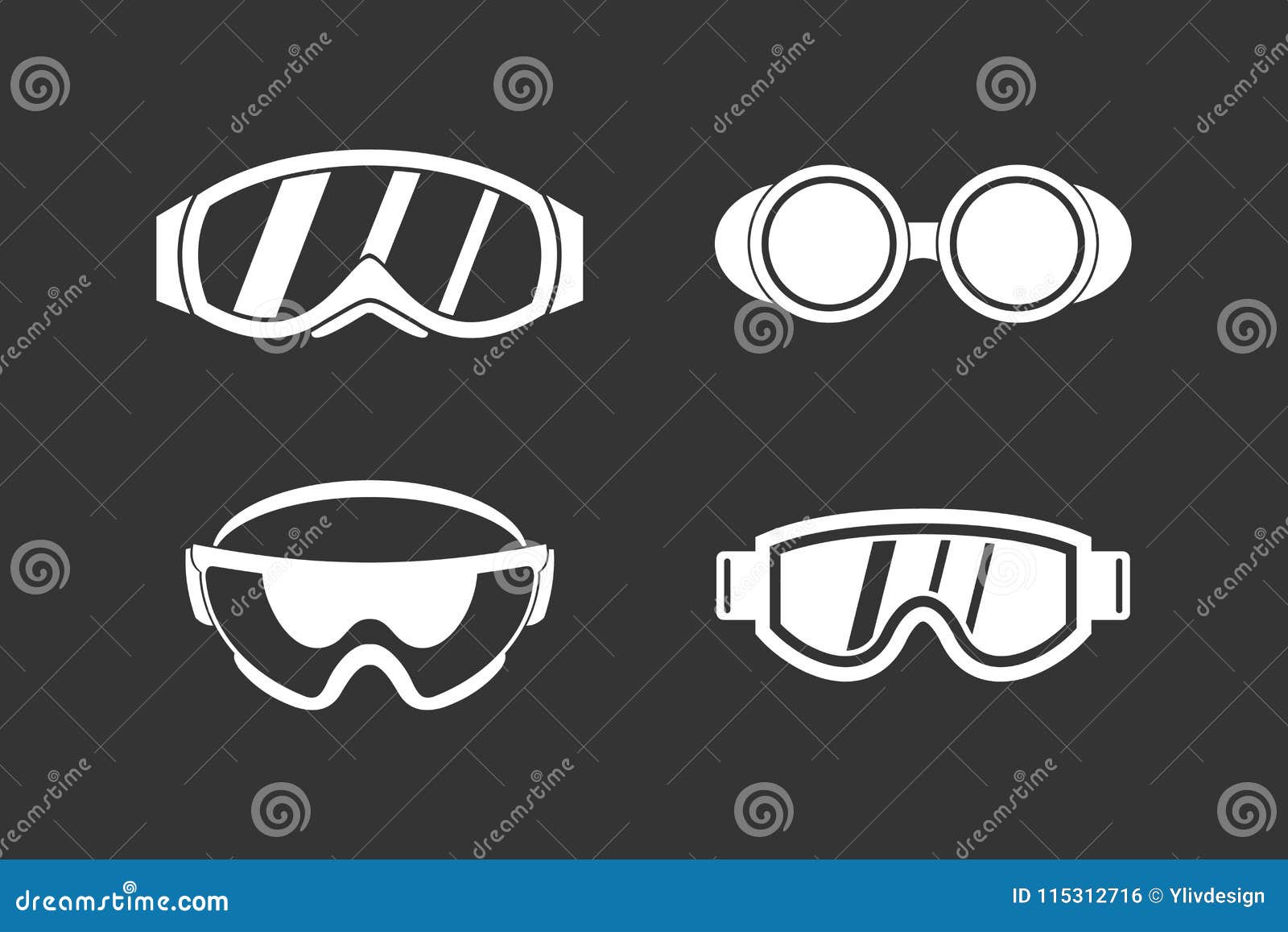 Protect Glasses Icon Set Grey Vector Stock Vector - Illustration of ...