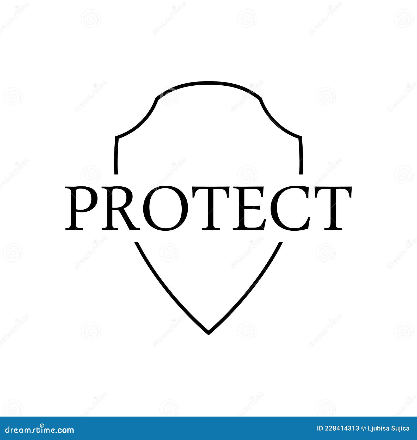 Protect Icon Isolated on White Background Stock Vector - Illustration ...
