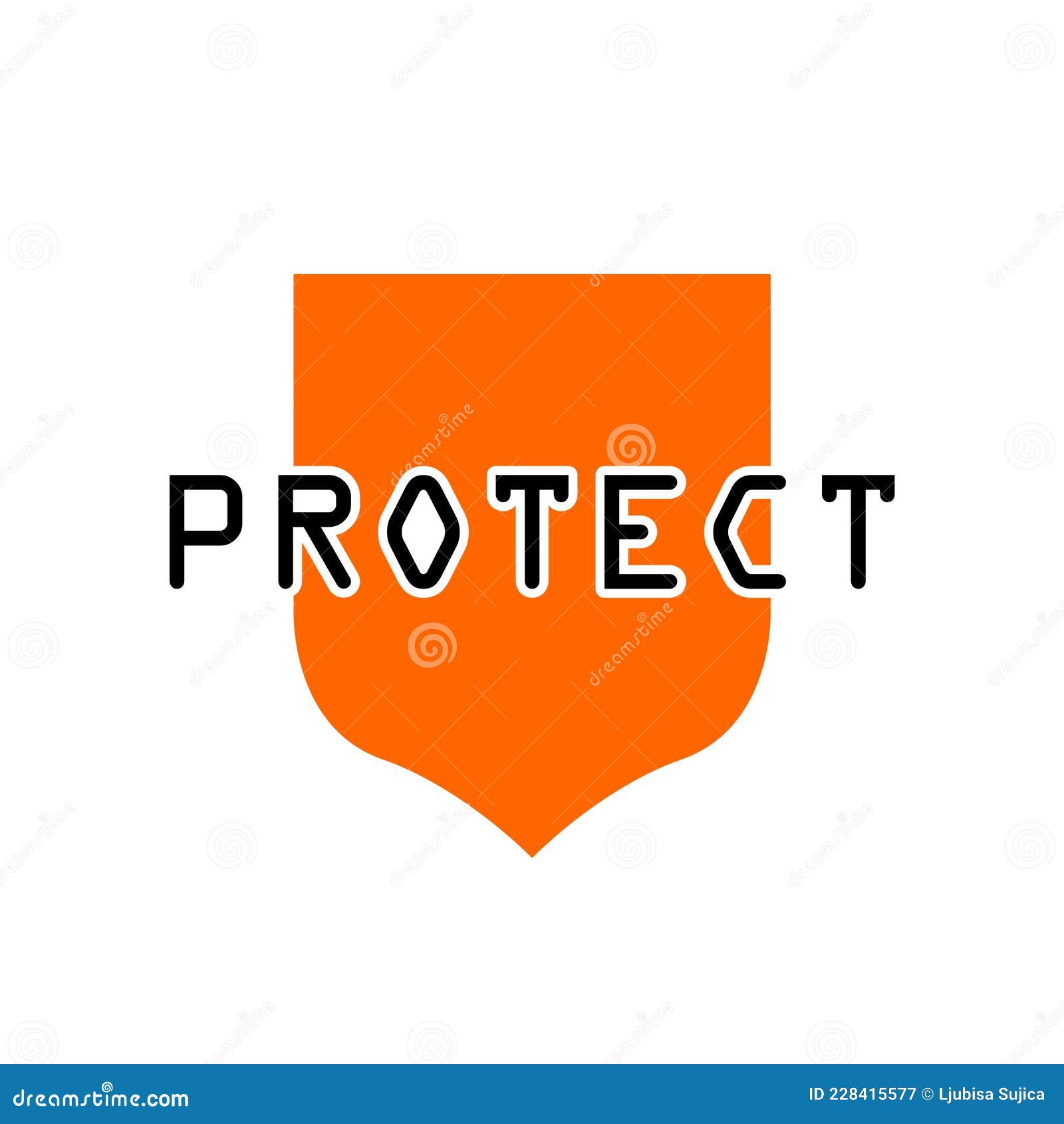 Protect Icon Isolated on White Background Stock Vector - Illustration ...