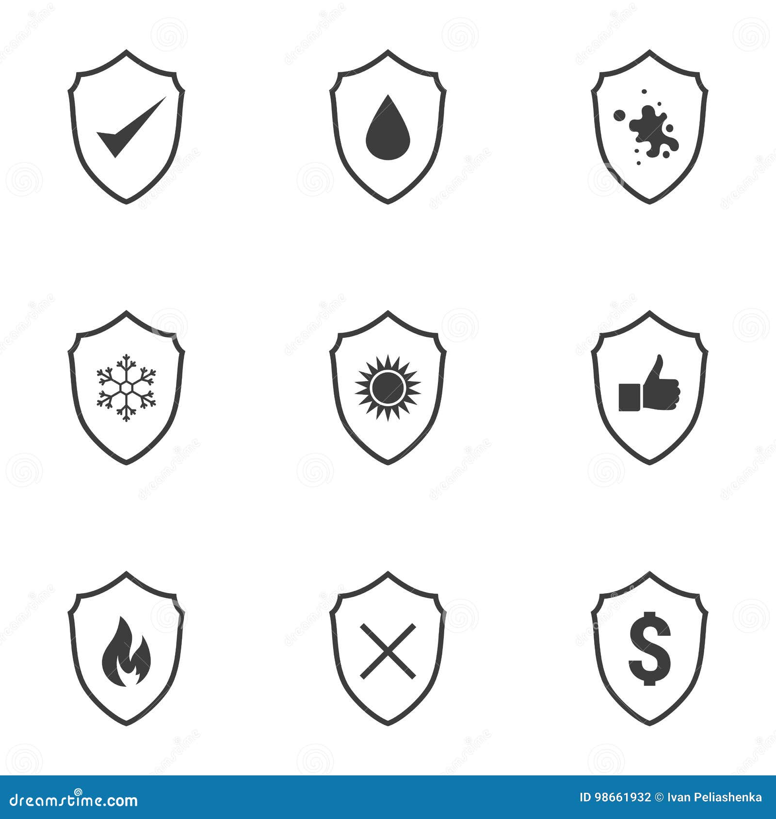 Protect icons stock illustration. Illustration of graphic - 98661932