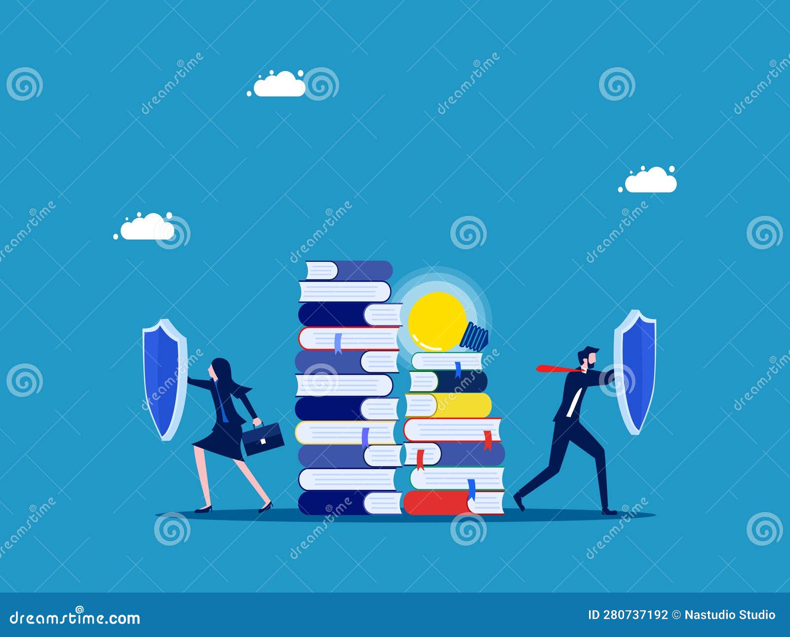 Protect Information or Business Knowledge. Business Team Holding ...