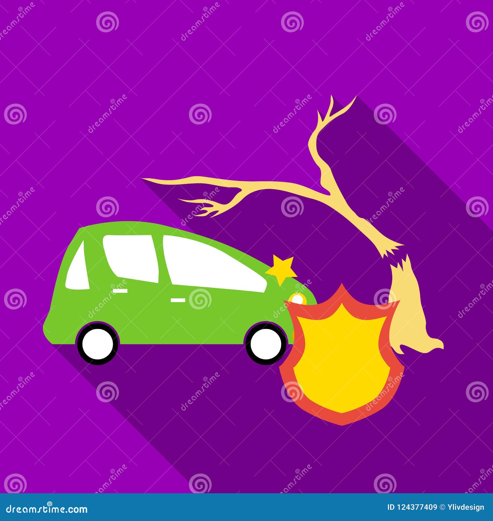 Protect Machine from Accident Icon, Flat Style Stock Illustration ...