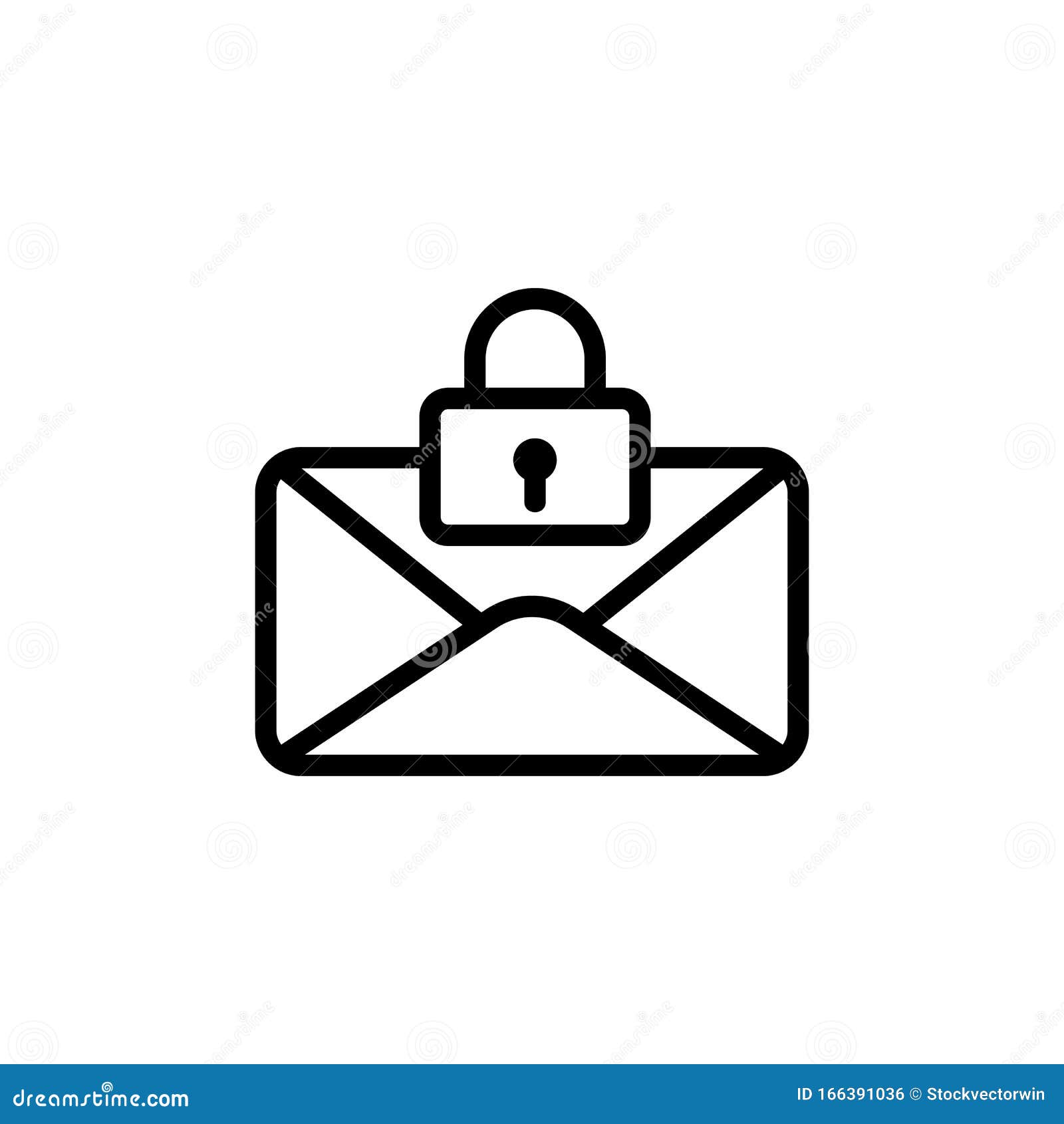 Protect the Mail Icon Vector. Isolated Contour Symbol Illustration ...