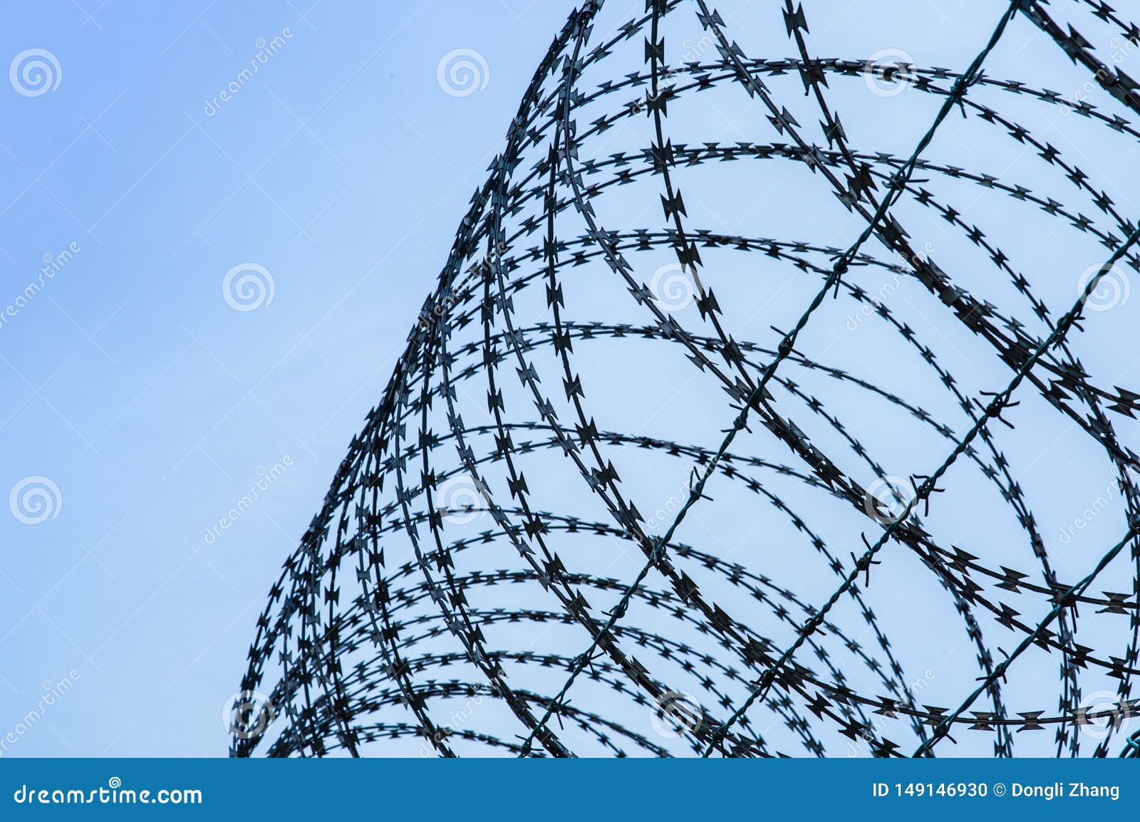 Protect Metal Wire Curve Background Stock Photo - Image of barbed ...
