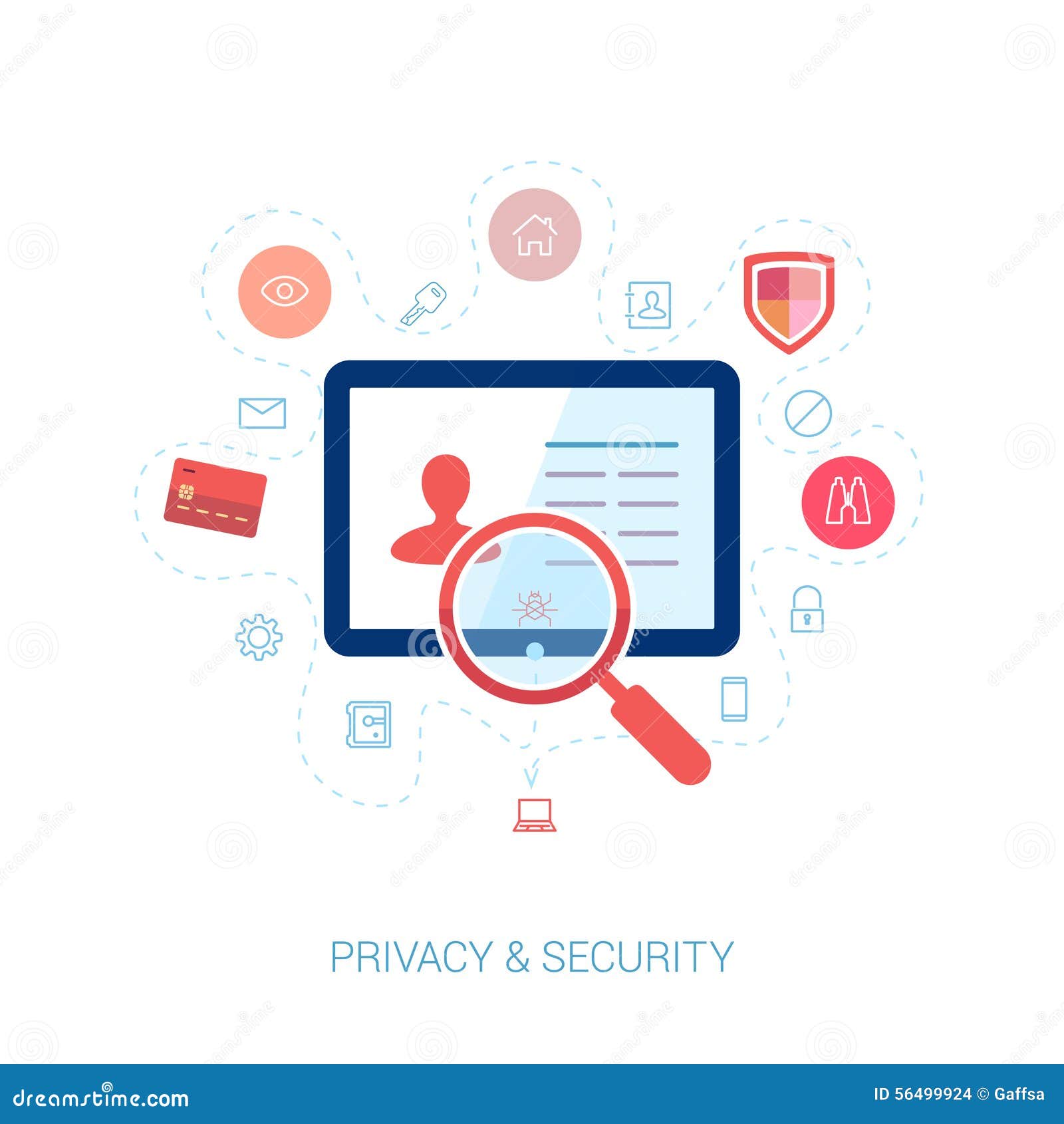 Protect Network Privacy and Data Security Flat Stock Vector ...