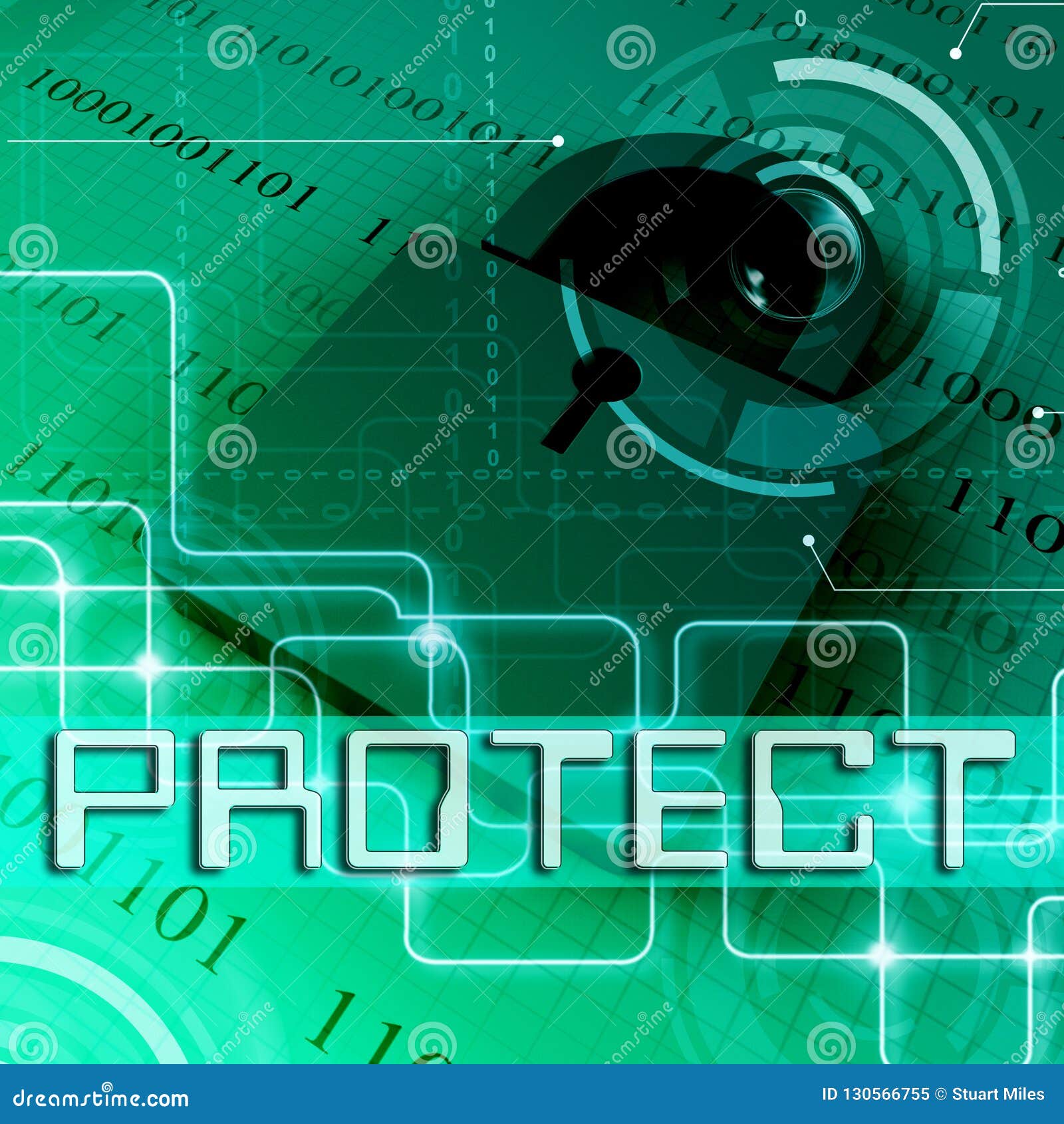 Protect Padlock Shows Restricted Secured 3d Rendering Stock ...