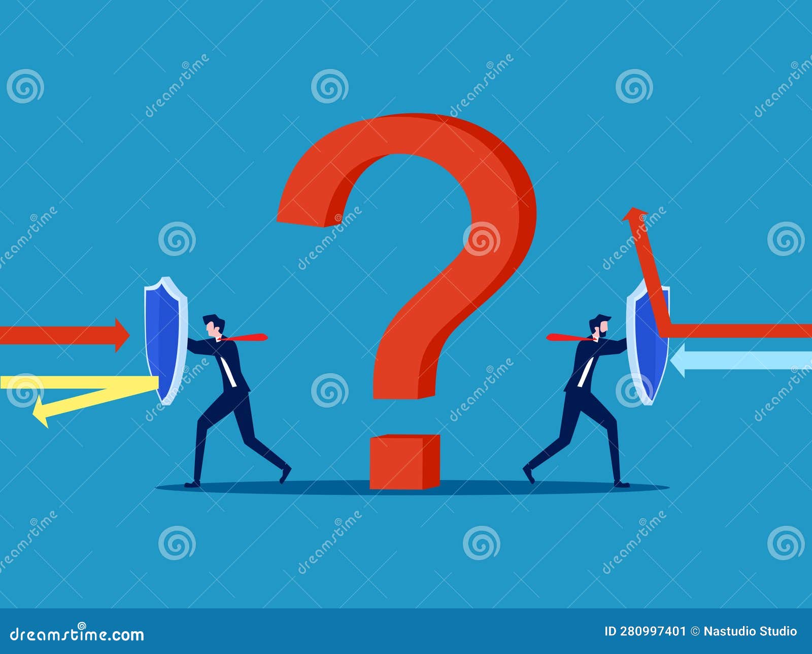 Protect Problems or Business Secrets. Businessman Team Holding Shield ...