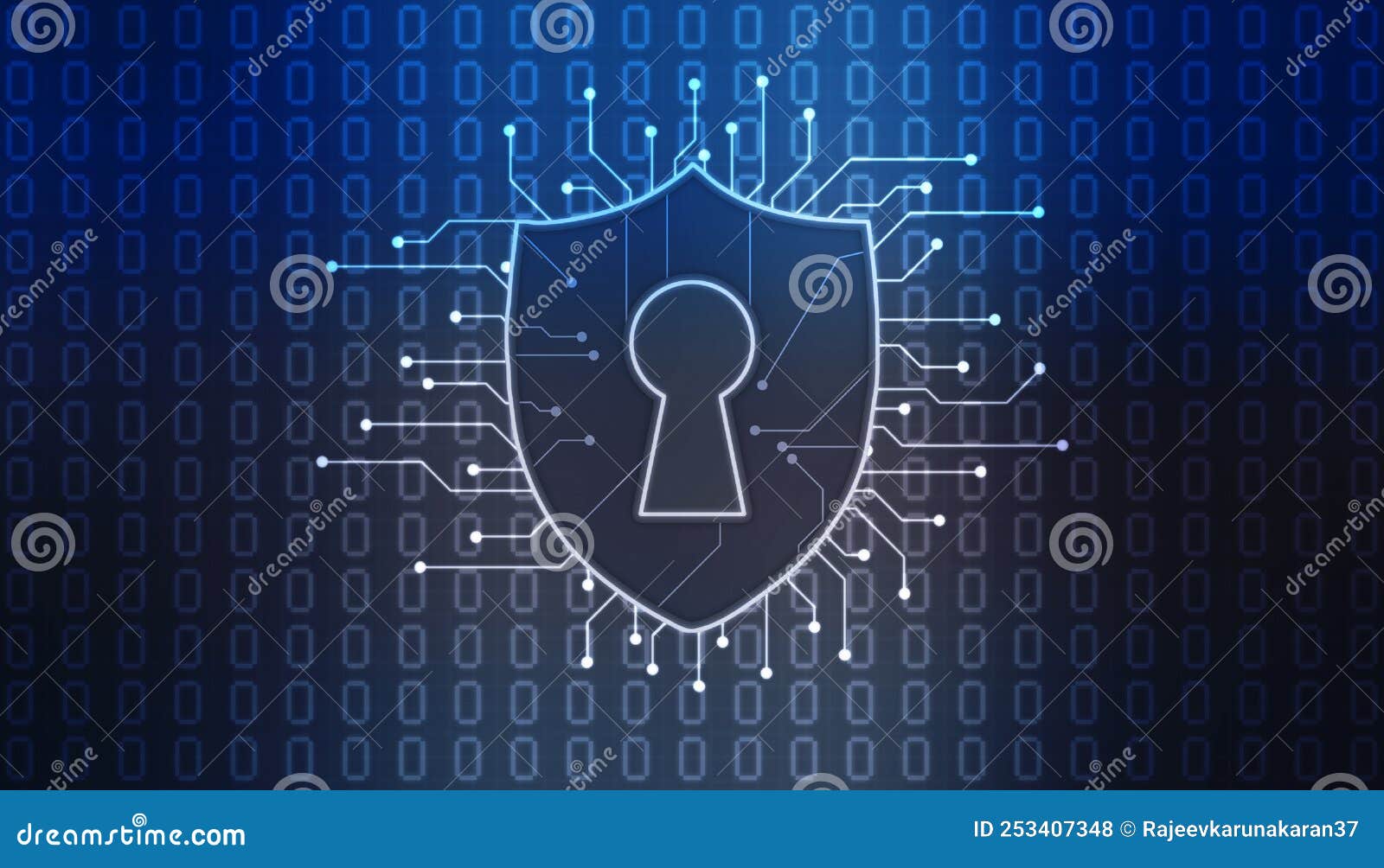 Protect and Security Concept. Digital Shield on Abstract Technology ...