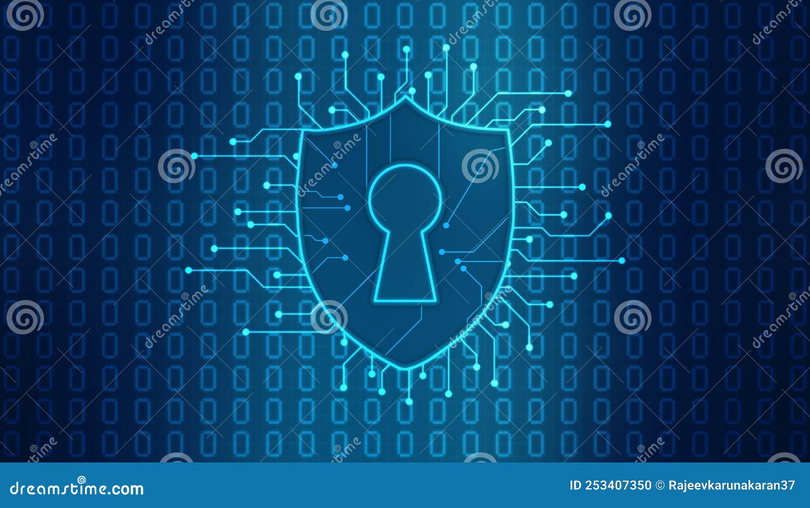 Protect and Security Concept. Digital Shield on Abstract Technology ...