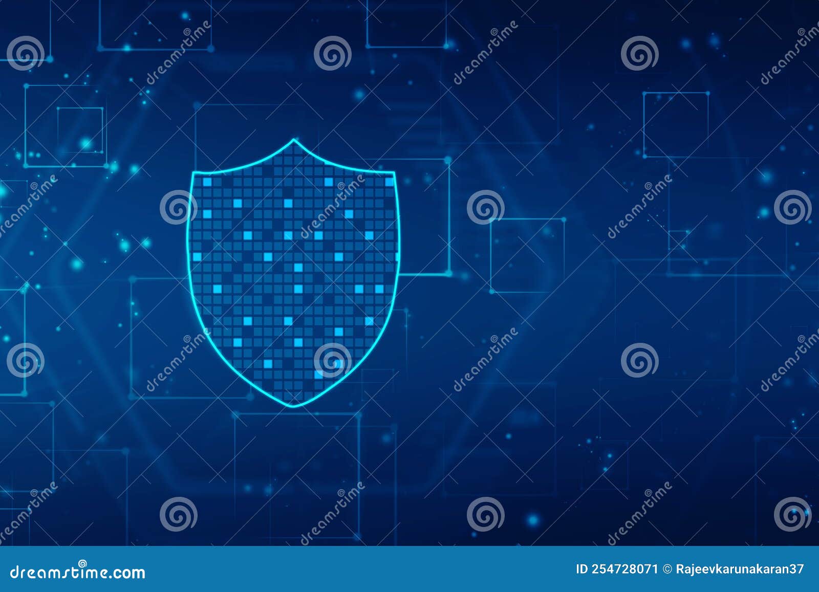 Protect and Security Concept. Digital Shield on Abstract Technology ...