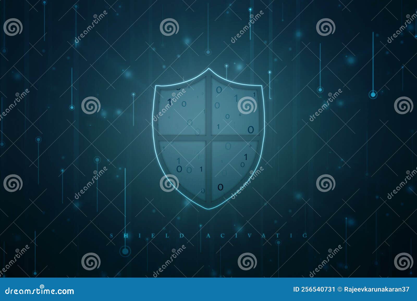 Protect and Security Concept. Digital Shield on Abstract Technology ...
