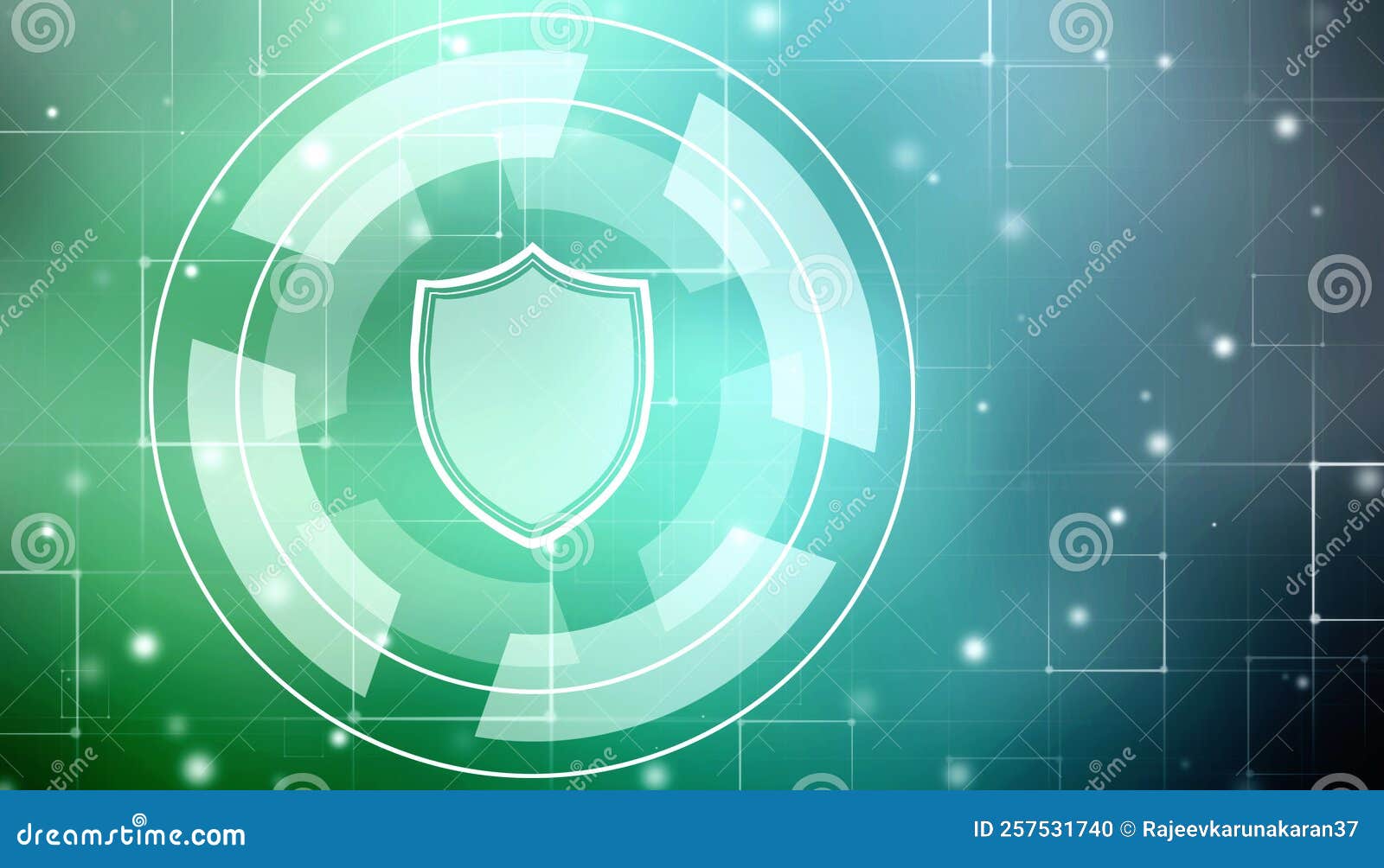 Protect and Security Concept. Digital Shield on Abstract Technology ...