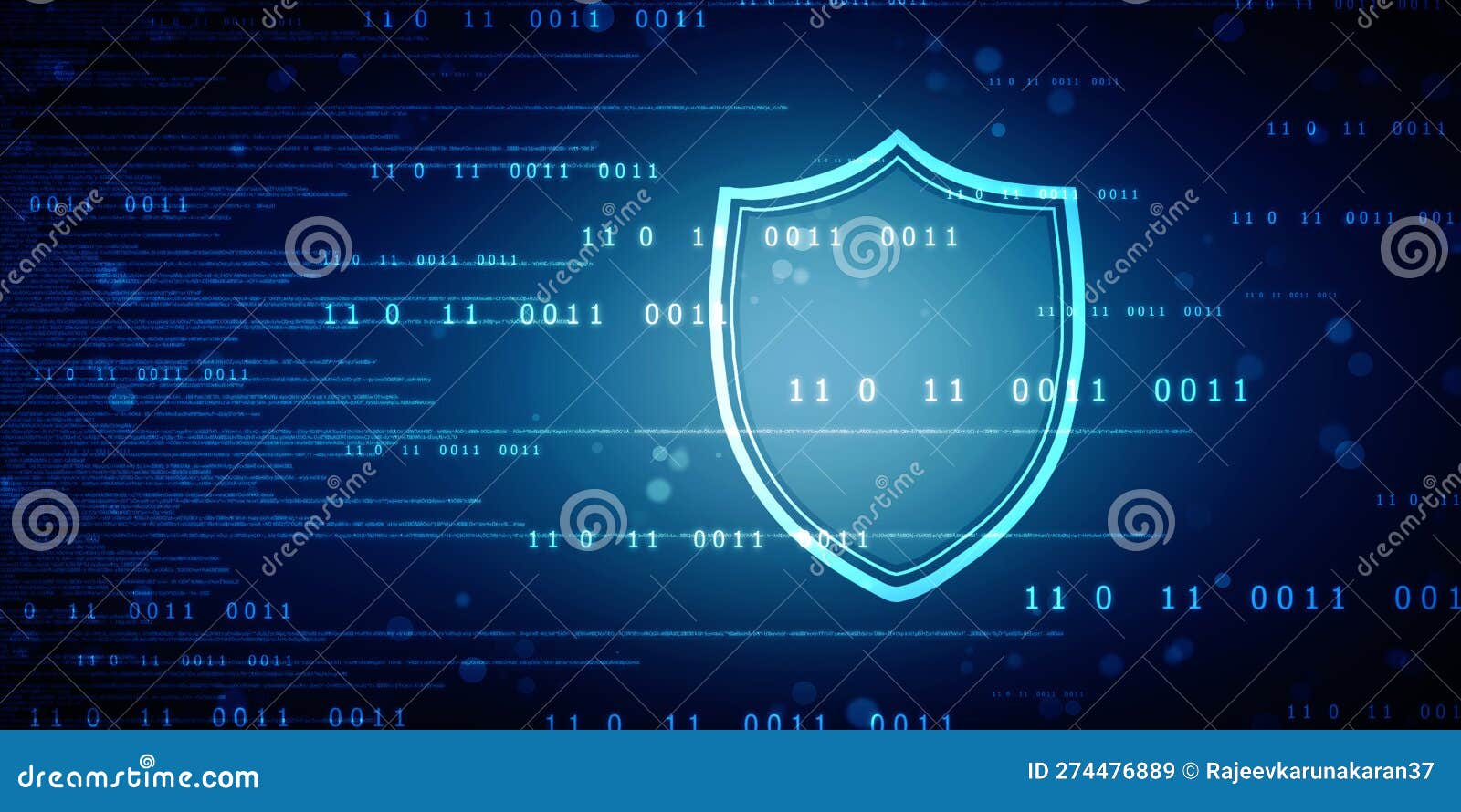 Protect and Security Concept. Digital Shield on Abstract Technology ...