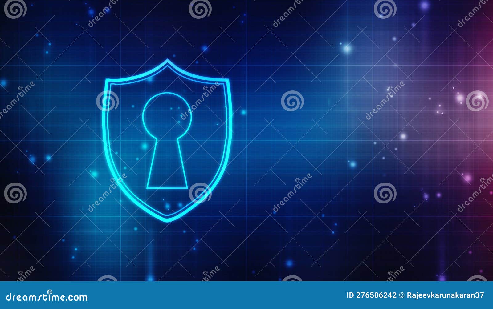 Protect and Security Concept. Digital Shield on Abstract Technology ...