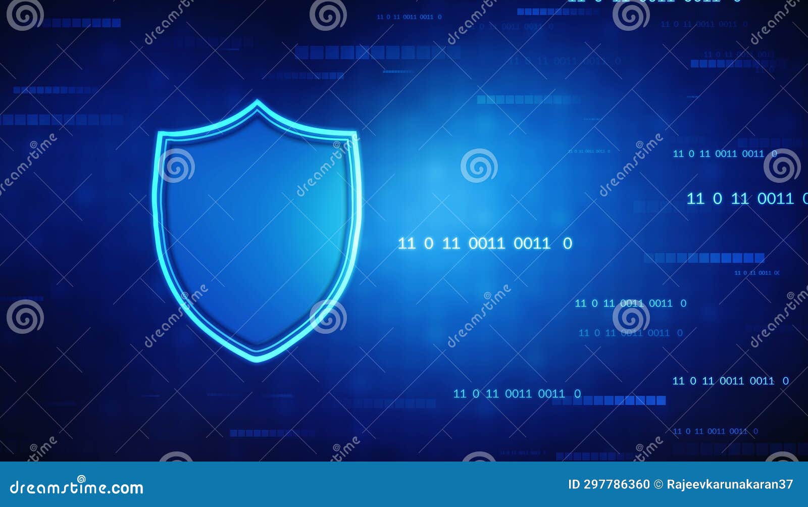 Protect and Security Concept. Digital Shield on Abstract Technology ...