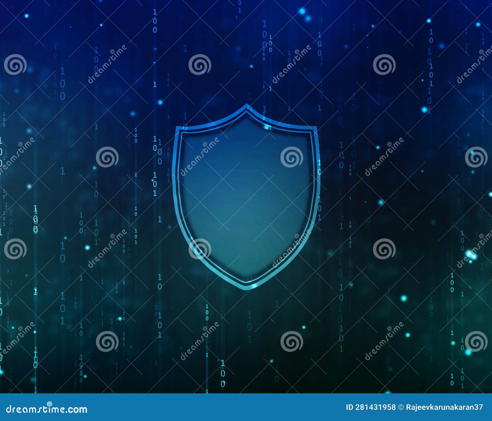 Protect and Security Concept. Digital Shield on Abstract Technology ...