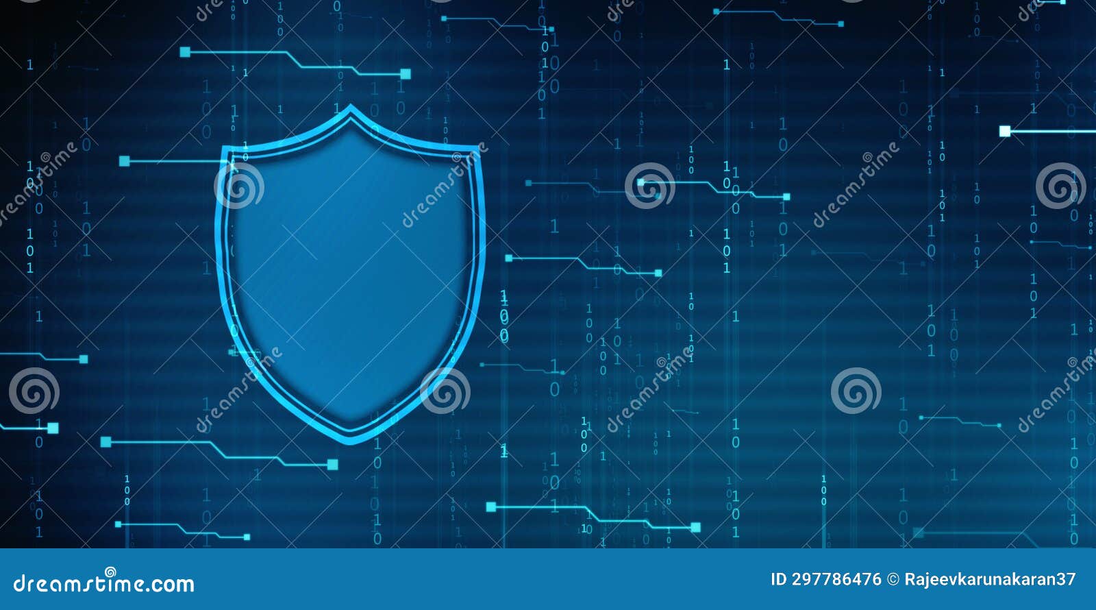 Protect and Security Concept. Digital Shield on Abstract Technology ...