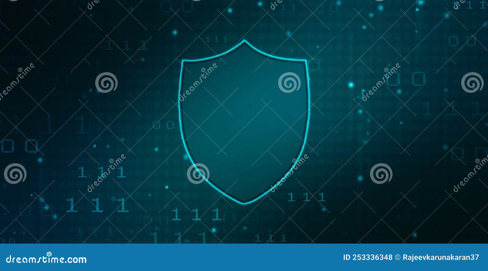 Protect and Security Concept. Digital Shield on Abstract Technology ...