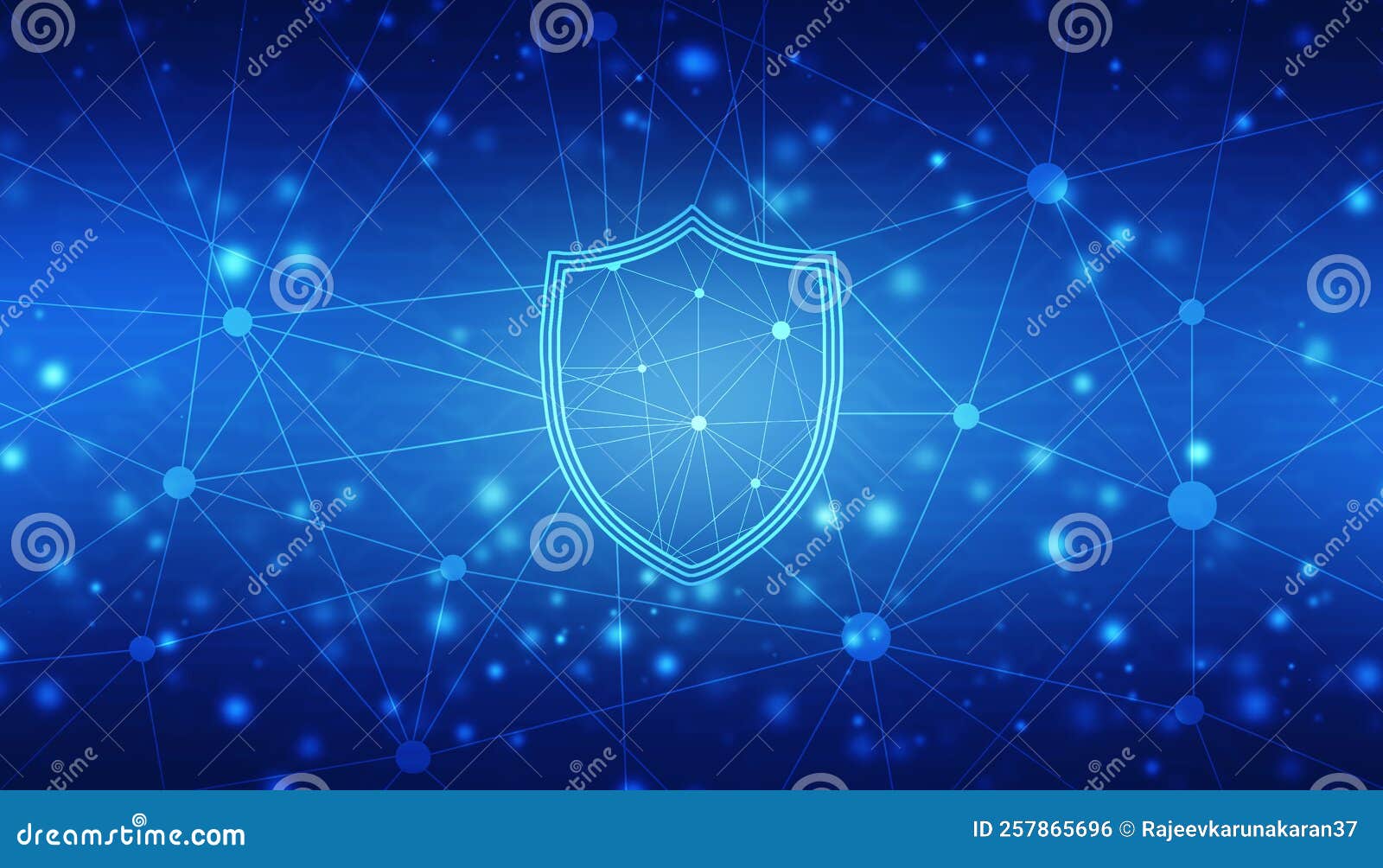 Protect and Security Concept. Digital Shield on Abstract Technology ...