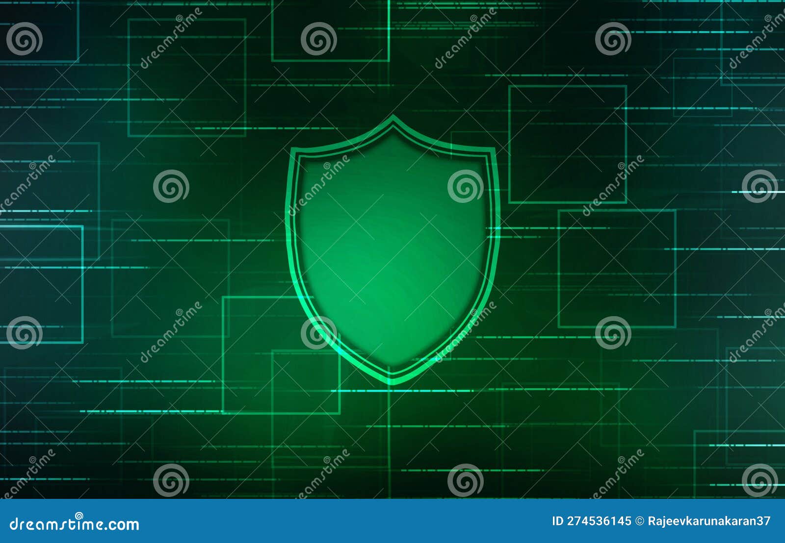 Protect and Security Concept. Digital Shield on Abstract Technology ...
