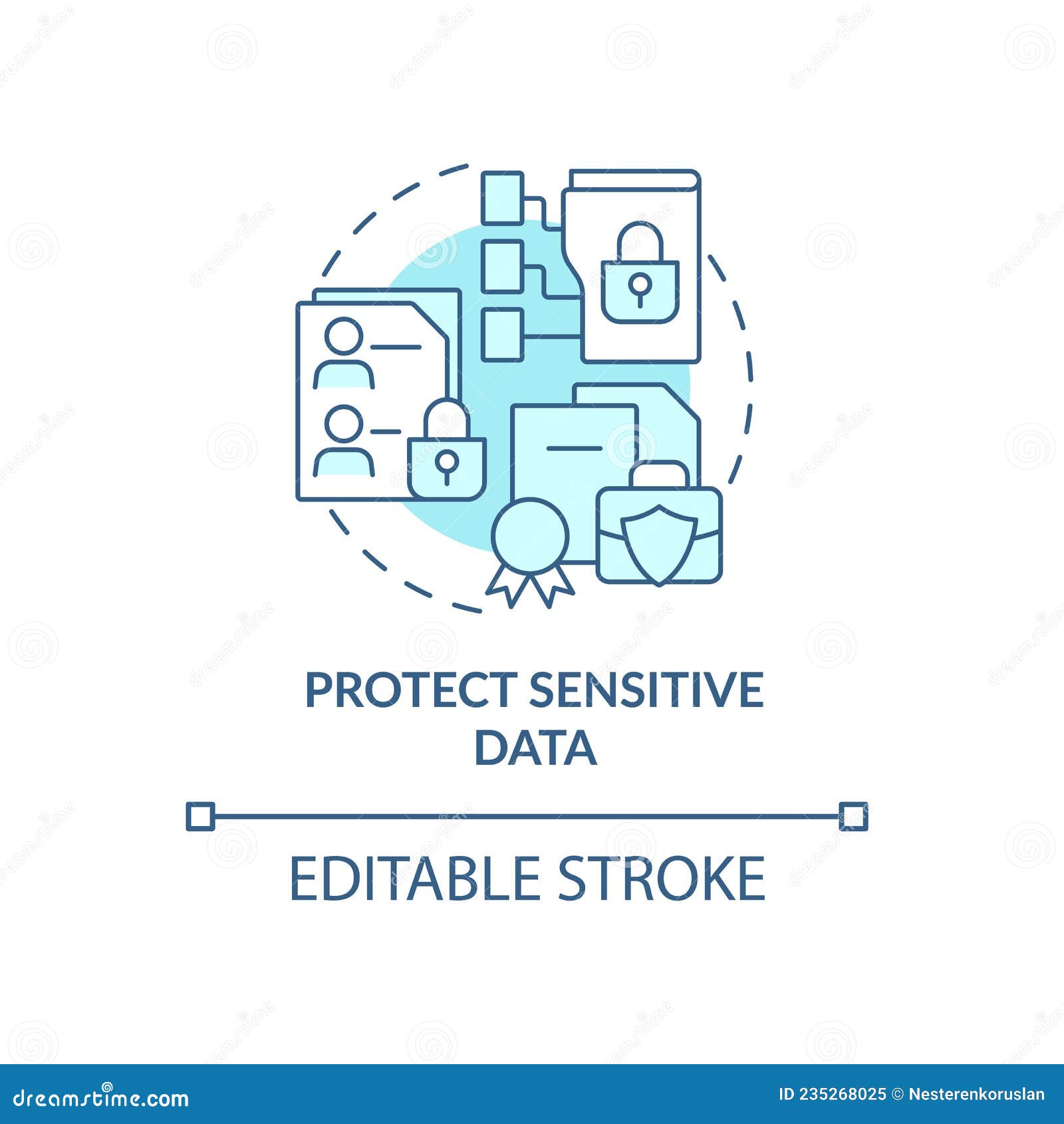 Protect Sensitive Data Blue Concept Icon Stock Vector - Illustration of ...
