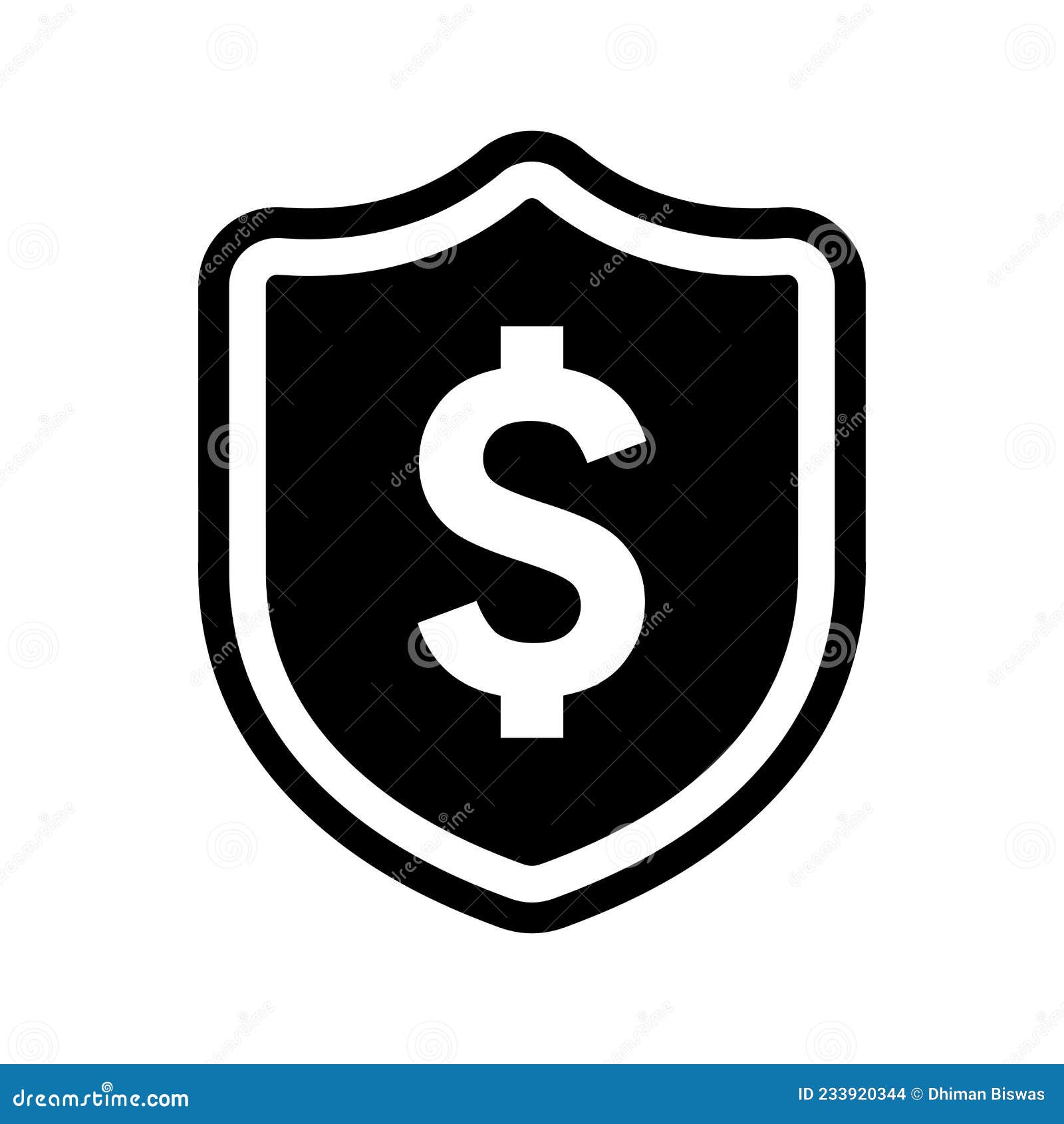 Protect, Shield, Dollar Icon. Black Vector Graphics Stock Vector ...