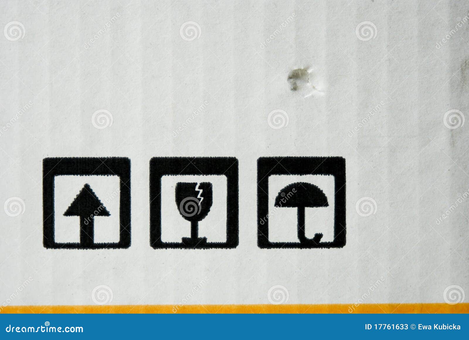 Protect Symbols Printed on Box Stock Image - Image of caution, package ...
