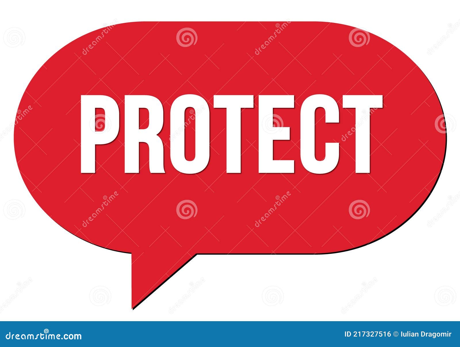 PROTECT Text Written in a Red Speech Bubble Stock Illustration ...