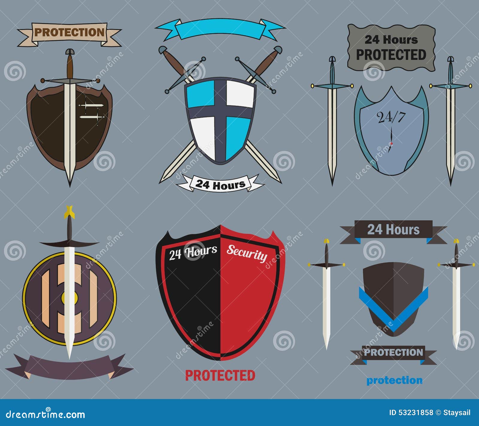 Protect stock vector. Illustration of isolated, heraldic - 53231858
